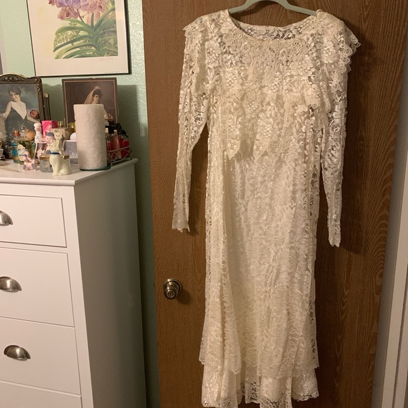 American Vintage | Dresses | Vintage 7s Ivory Lace Edwardian ...